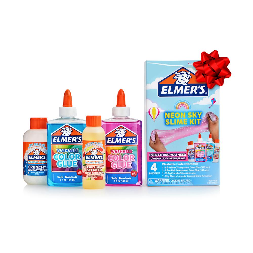 Elmer's Neon Sky Slime Kit, Includes 2 Elmer's Translucent Color Glue ...