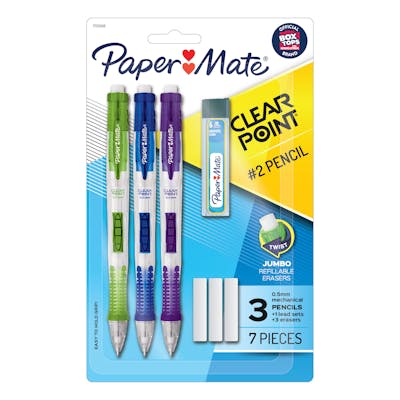 Paper Mate® Clearpoint® Mechanical Pencils, 3 Pencils, 1 Lead Refill ...
