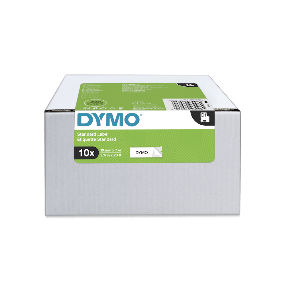 DYMO® D1 Tape 9mm x 7m svart/vit 10-pack | Dymo SE