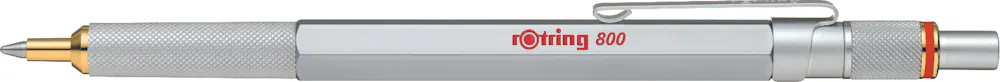 rOtring 800 Retractable Ballpoint Pen, Medium Point, Silver | rOtring