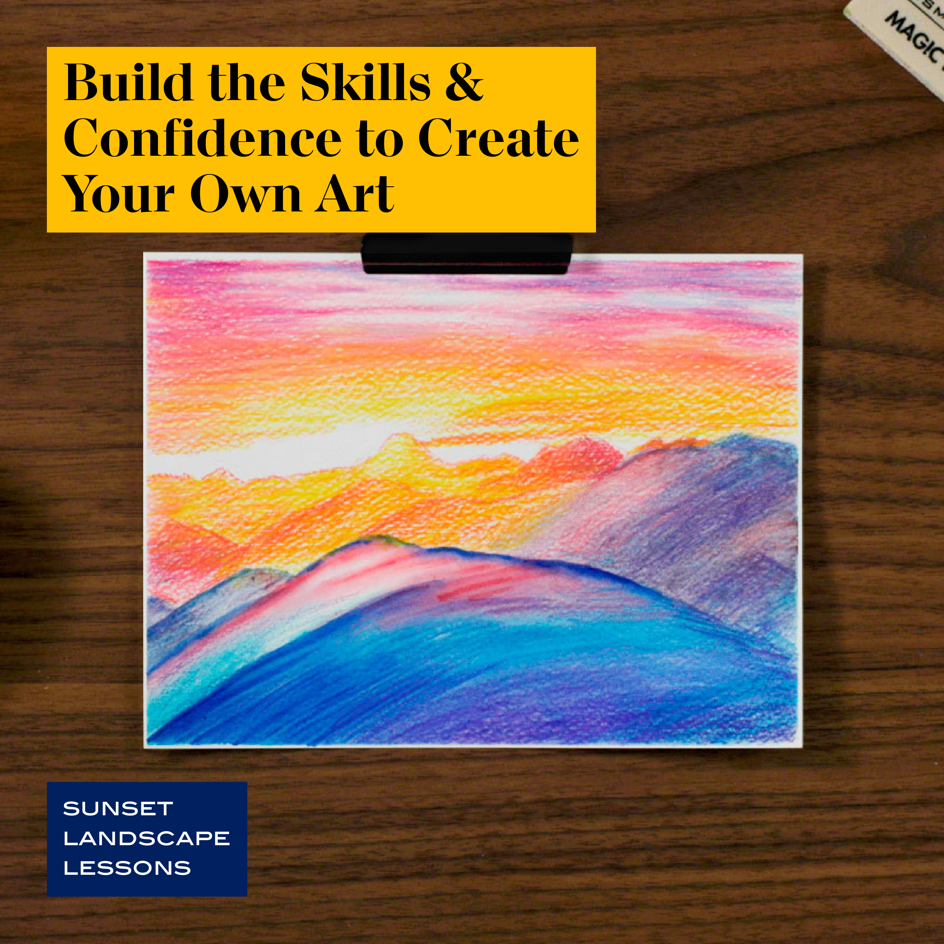 How To Draw A Sunset With Colored Pencils Easy