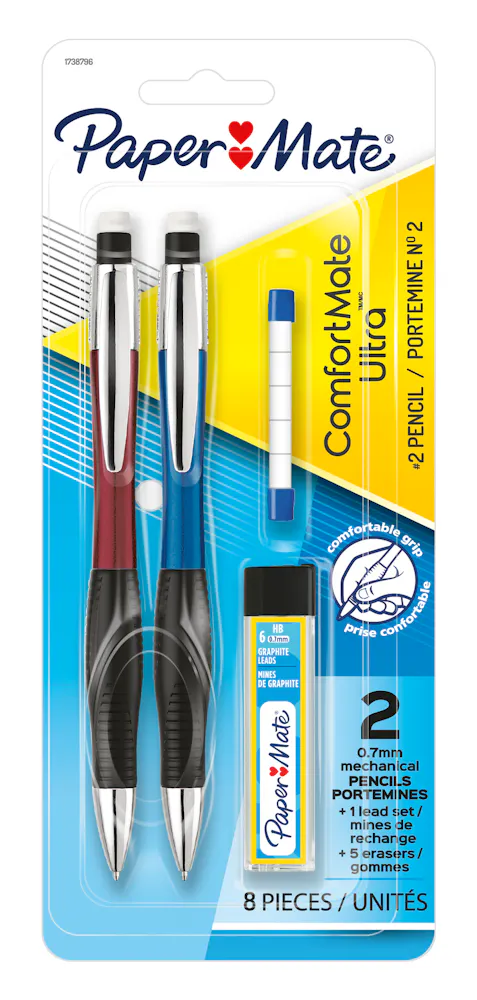 Paper Mate Comfort Mate Ultra Mechanical Pencil Set, 0.7mm, HB #2 ...