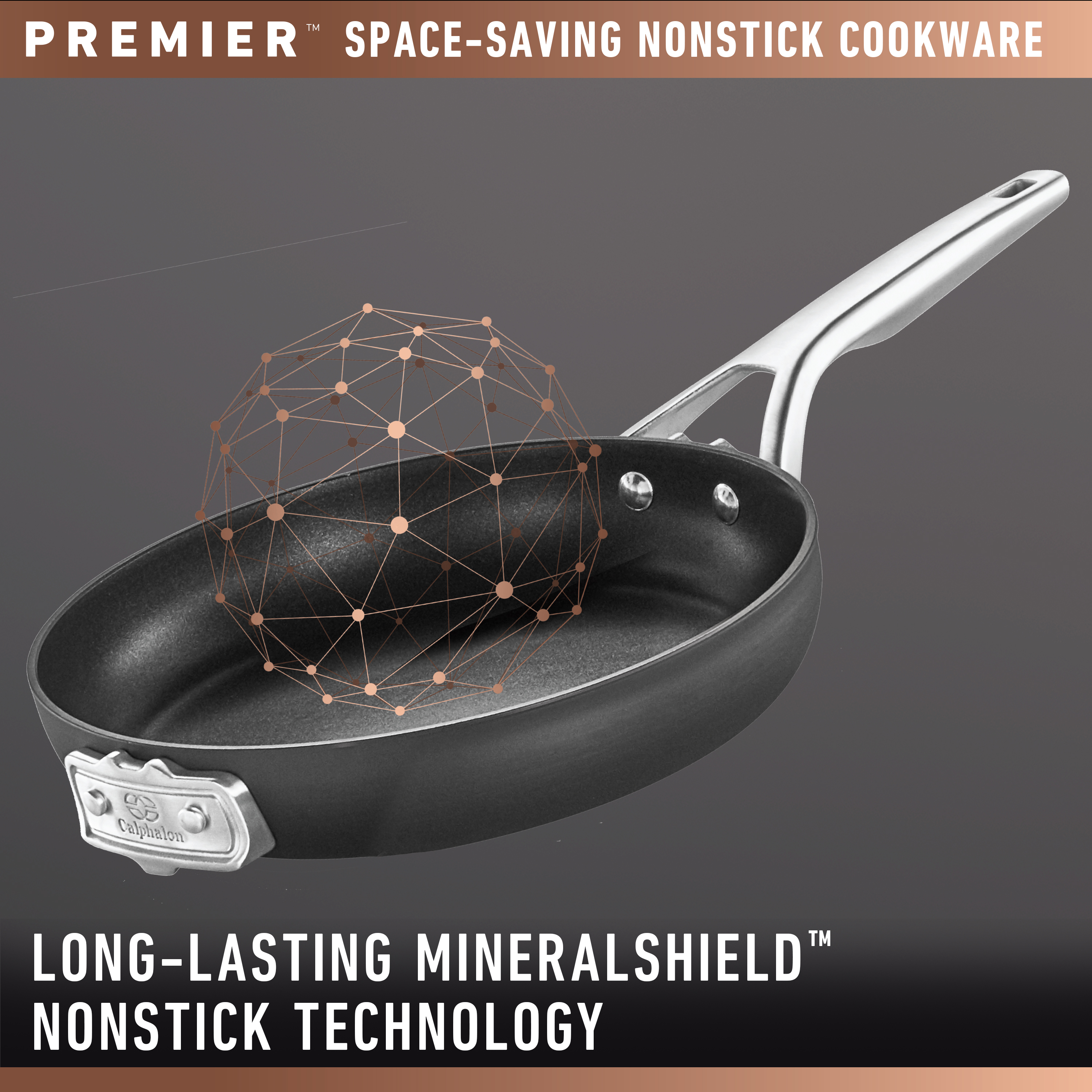Premier Space Saving Hard Anodized Nonstick Cookware 10 Piece Pots and Pans Set Calphalon
