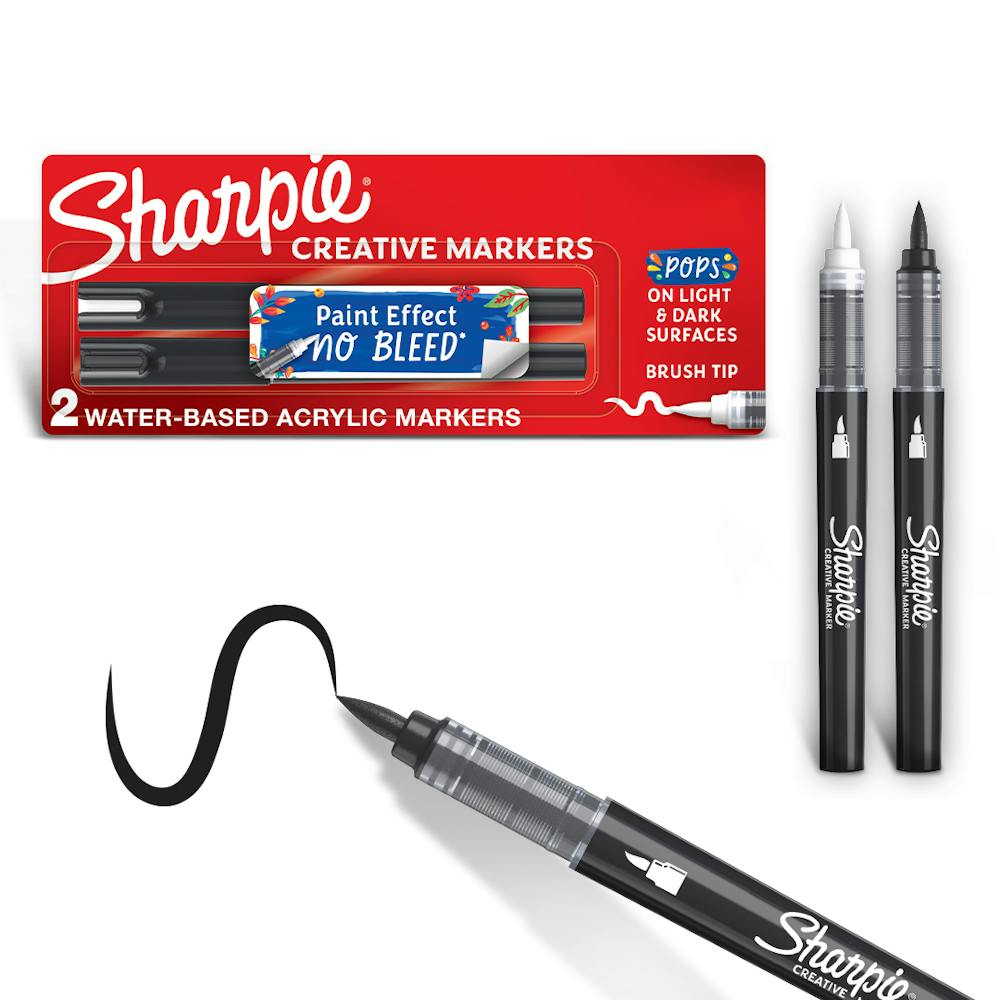Sharpie Creative Markers, Water-Based Acrylic Markers, Brush Tip ...