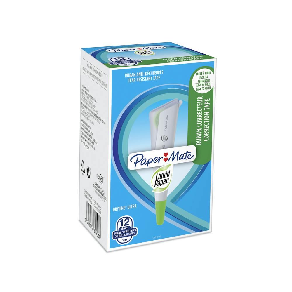 Paper Mate Liquid Paper DryLine Ultra Correction Tape, Green, 3 Count ...