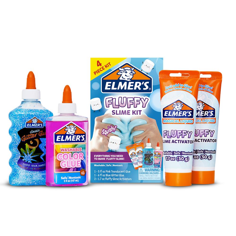 Elmer’s Fluffy Slime Kit, Includes Elmer’s Translucent Color Glue ...