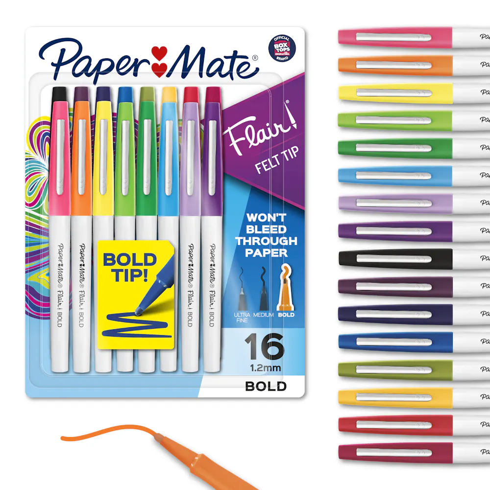 Paper Mate Flair Felt Tip Pens, Bold Tip (1.2 mm) | Paper Mate AU