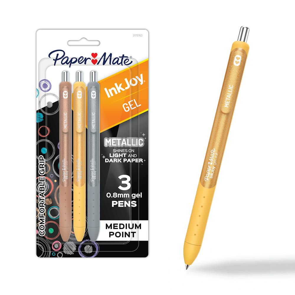 Paper Mate InkJoy Gel Metallic Pen, Medium Point (0.8mm) | Papermate