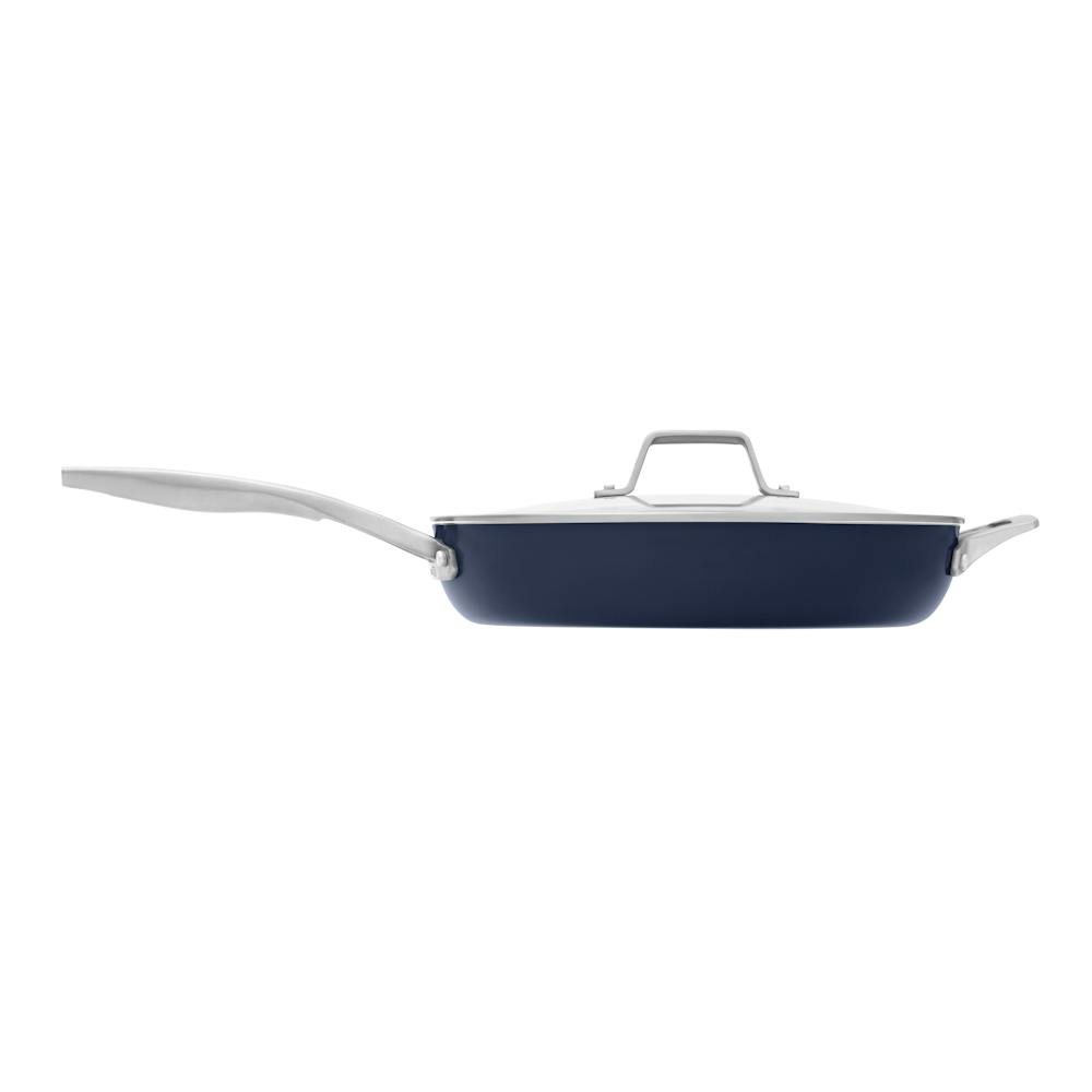 Premier Ceramic Nonstick 12" Frying Pan with Lid, Midnight Blue | Calphalon