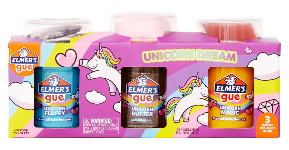 Elmer’s Gue Premade Slime, Unicorn Dream Slime Kit, Includes Fun ...