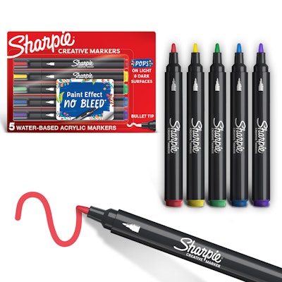 Sharpie Creative Markers, Water-Based Acrylic Markers, Bullet Tip | Sharpie