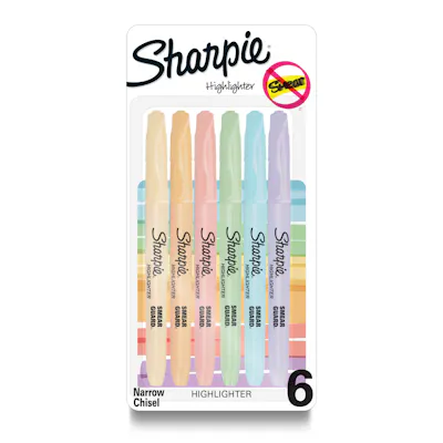 Sharpie Pocket Highlighters, Pastel, Chisel Tip | Sharpie