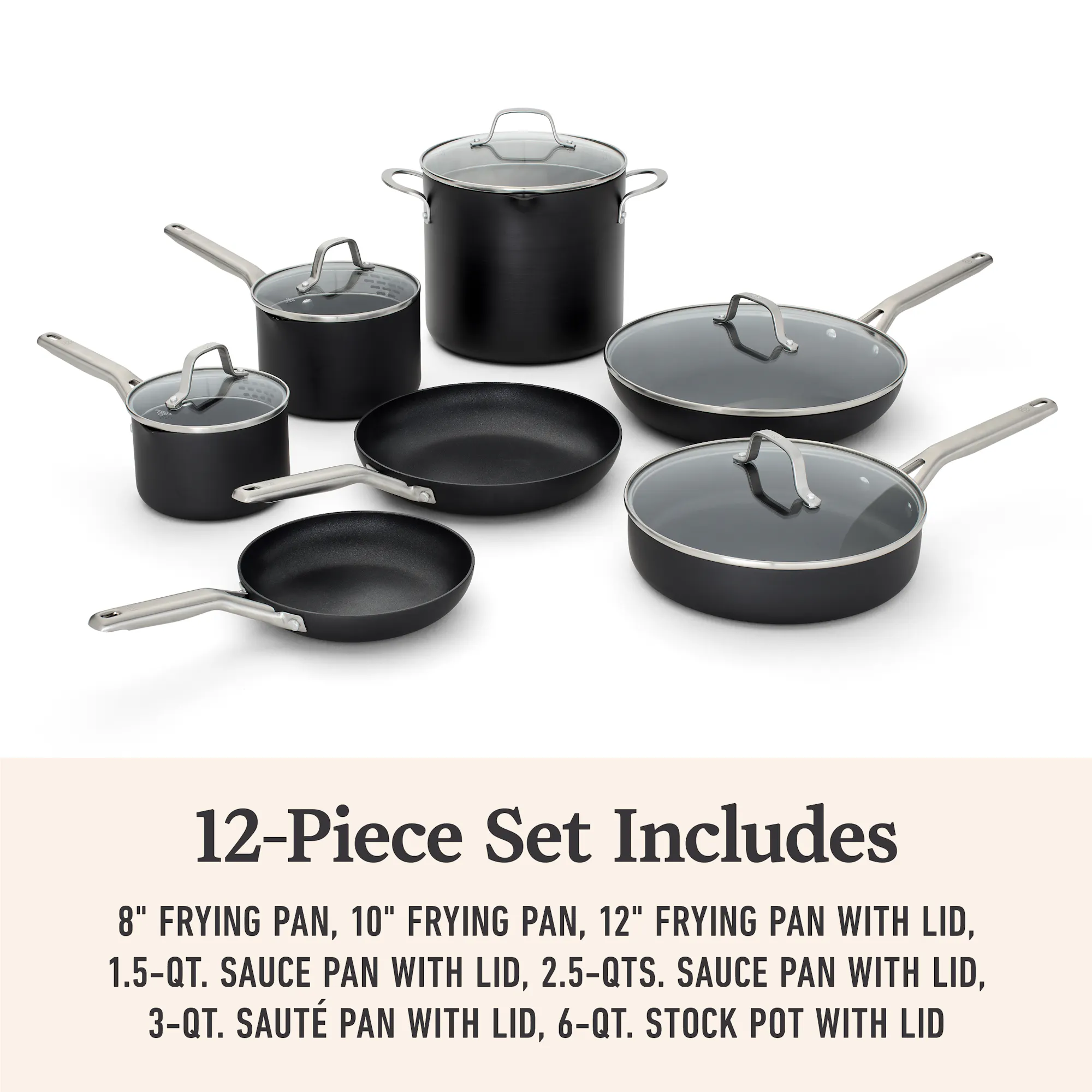Calphalon Hard Anodized Vs Ceramic Calphalon Ceramic Nonstick 12-Piece ...